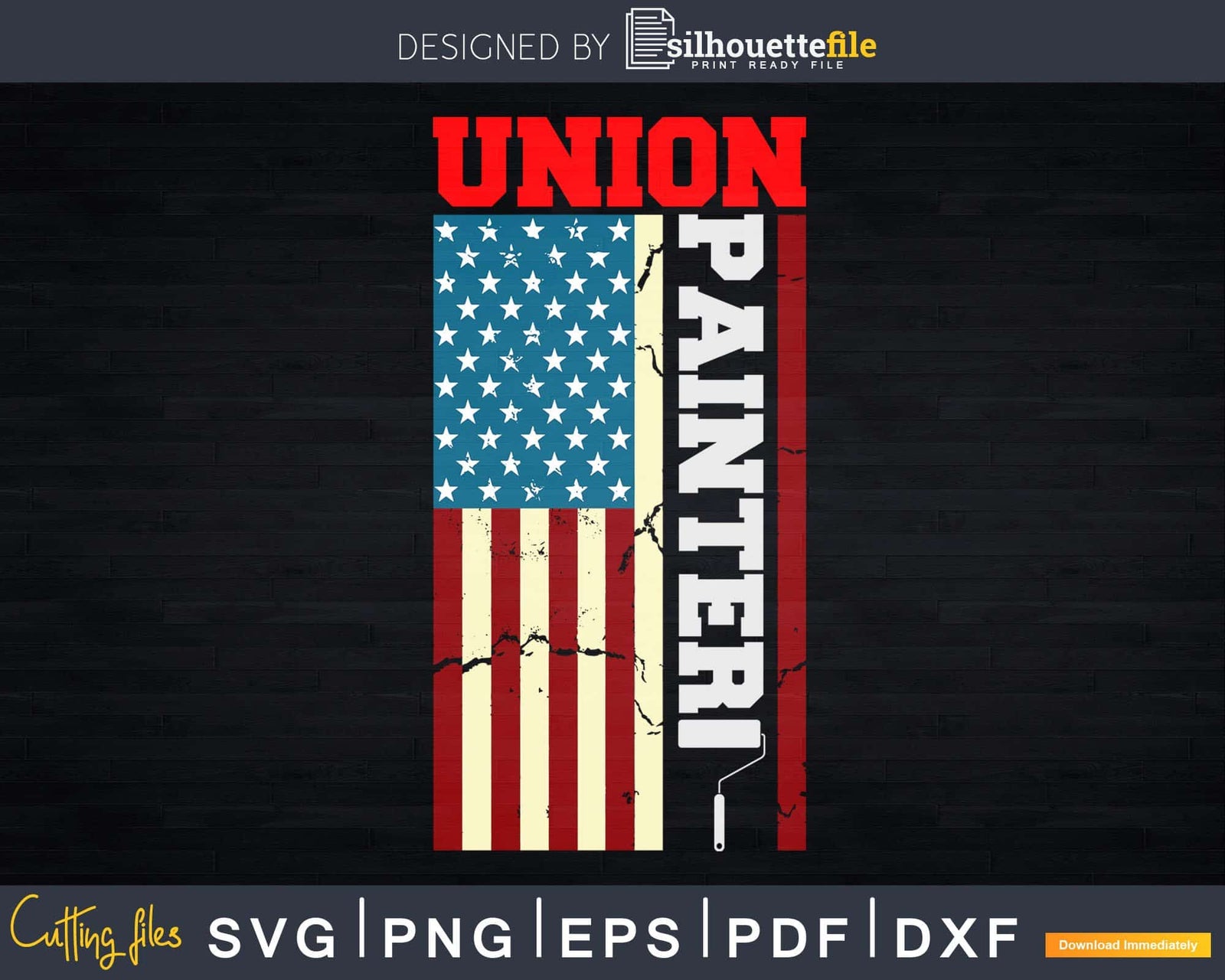 Union Painter American Flag Svg Dxf Cut Files | Silhouettefile