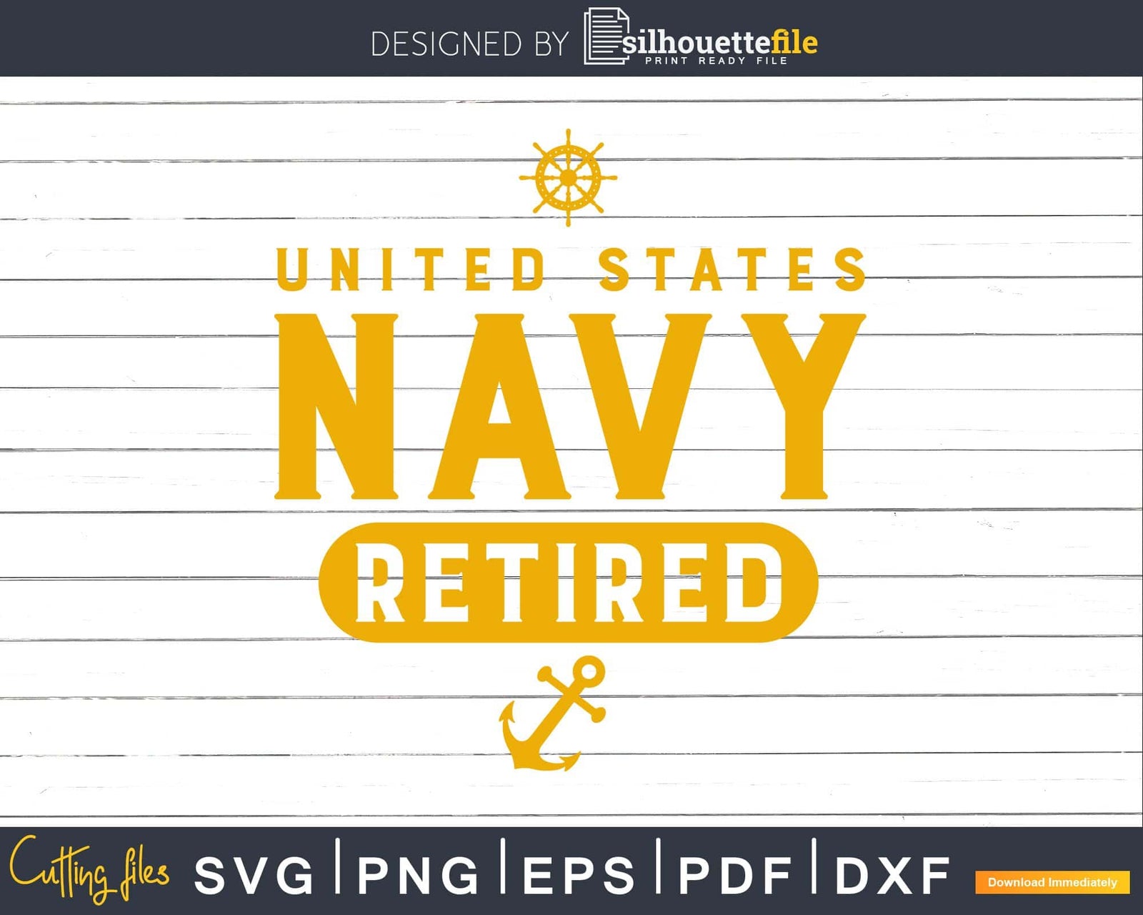 United States Navy Retired Faded Grunge Svg Dxf Png Cutting ...