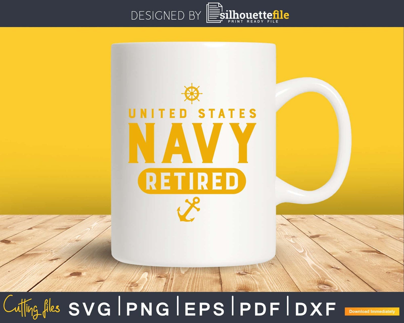 United States Navy Retired Faded Grunge Svg Dxf Png Cutting ...