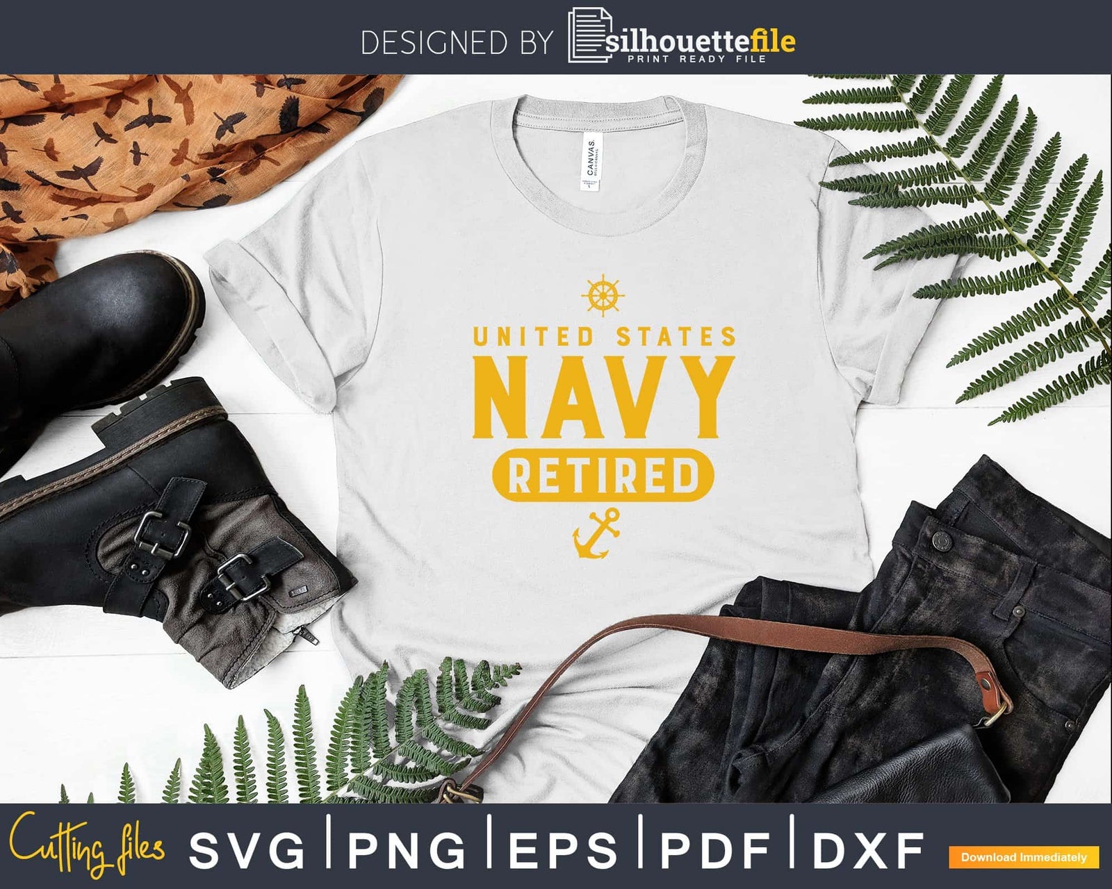 United States Navy Retired Faded Grunge Svg Dxf Png Cutting ...