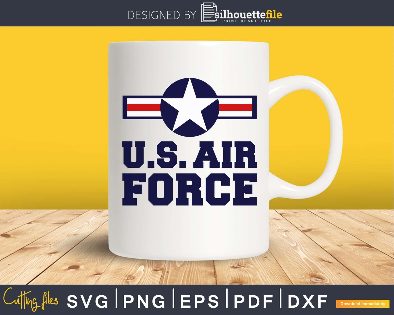 US Air Force Red line Logo svg png Cut File | Silhouettefile