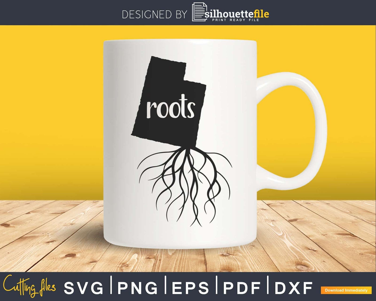 Utah UT Roots Home Native Map svg cricut cut cutting files | Silhouettefile
