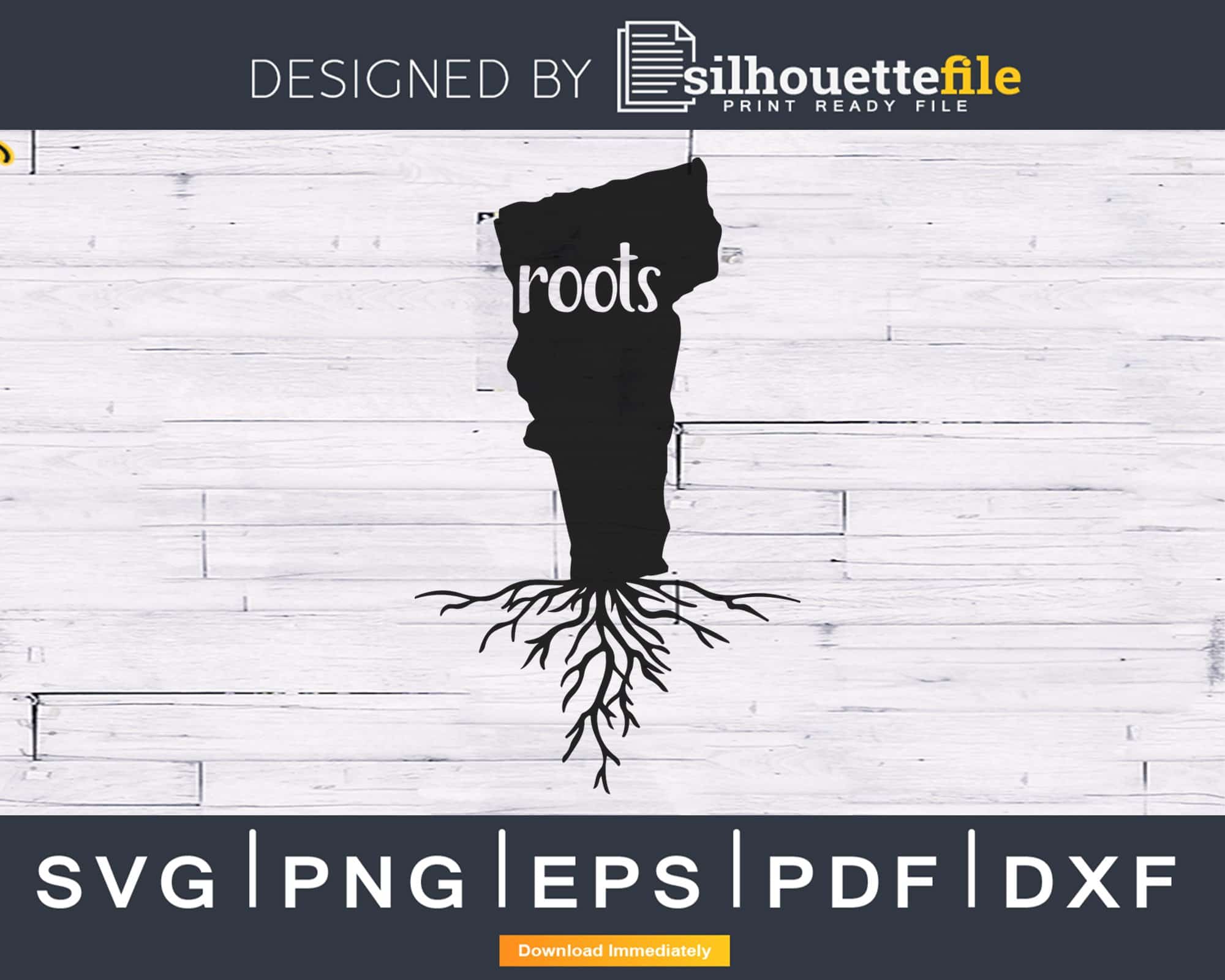 Vermont VT Roots Home Native Map silhouette digital cut svg ...