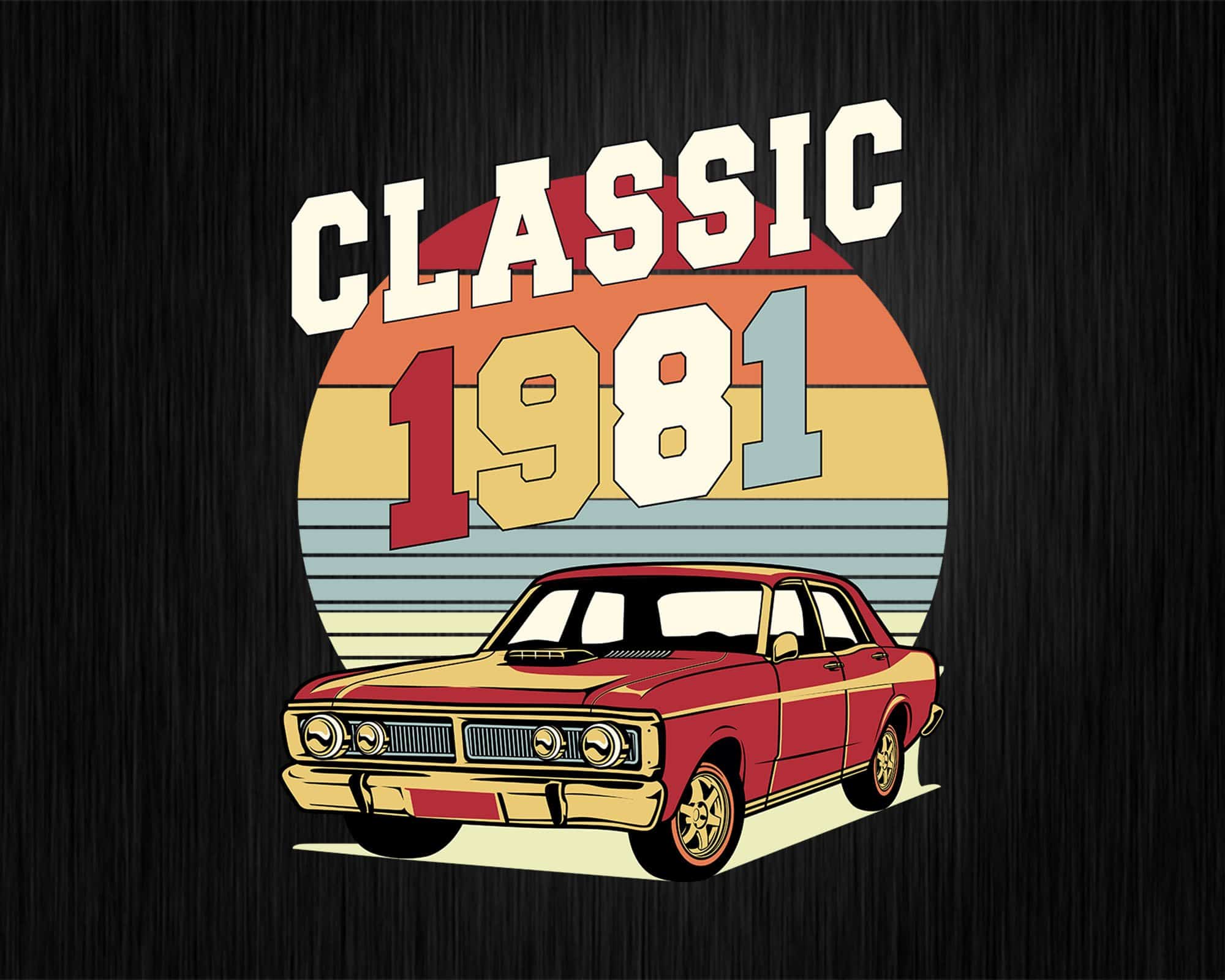 Vintage Classic Car 1981 41st Birthday Svg Retro T-shirt | Silhouettefile