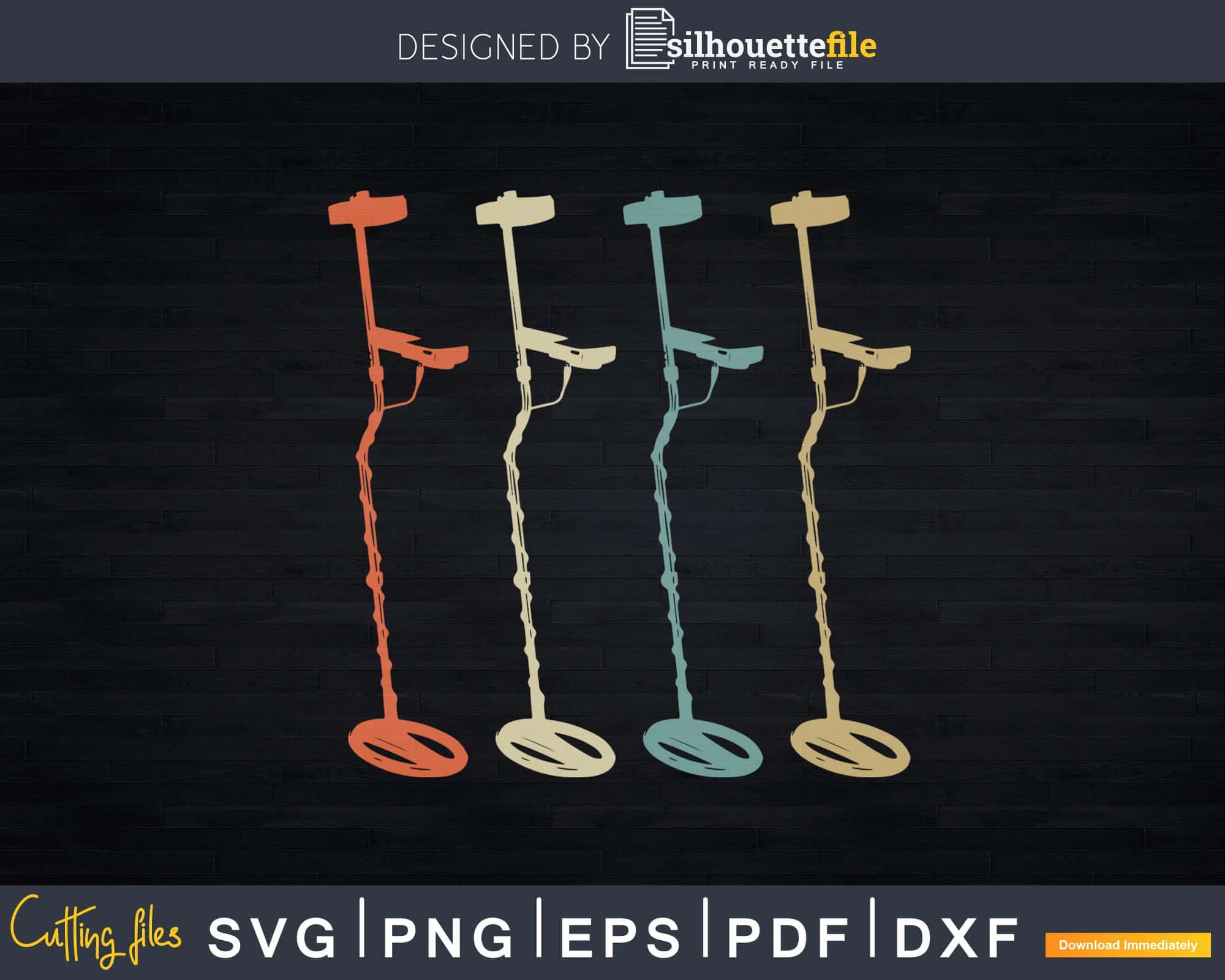 Vintage Metal Detecting Detectorist Svg Dxf Cricut File | Silhouettefile