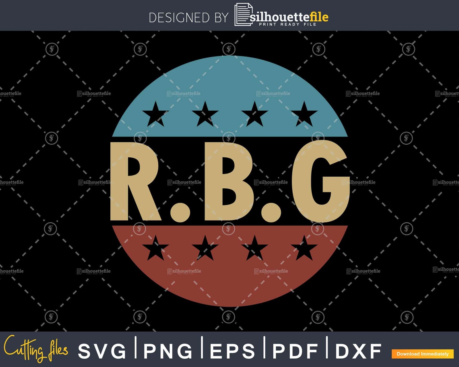 Vintage Notorious RBG SVG Ruth Bader Ginsburg Fan Cut Files Woman Power ...