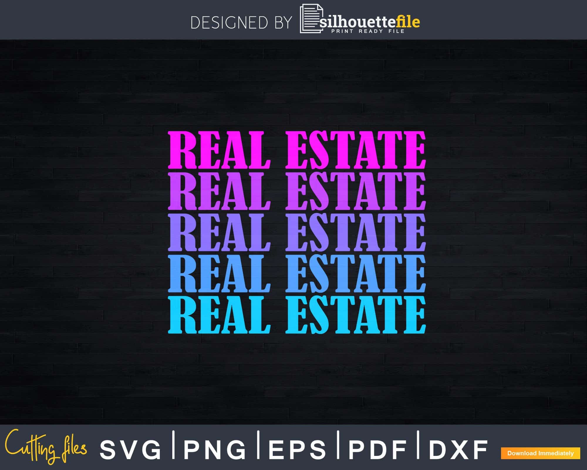 Vintage Realtor Retro Real Estate Svg Dxf Cut Files | Silhouettefile