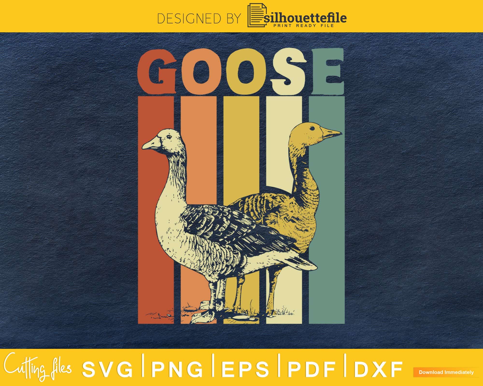 Vintage retro style Goose hunting svg file | SilhouetteFile