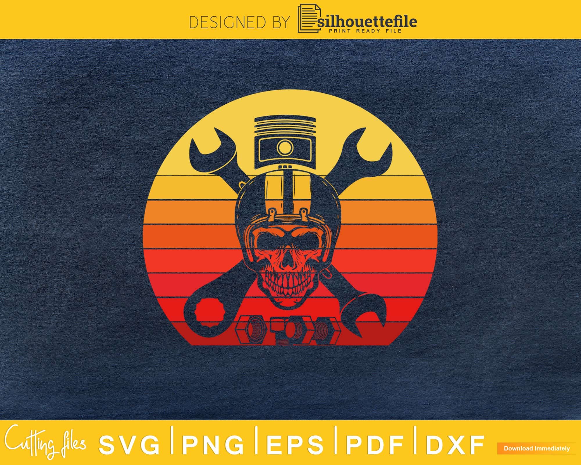 Vintage retro style mechanic Design svg png silhouette | Silhouettefile