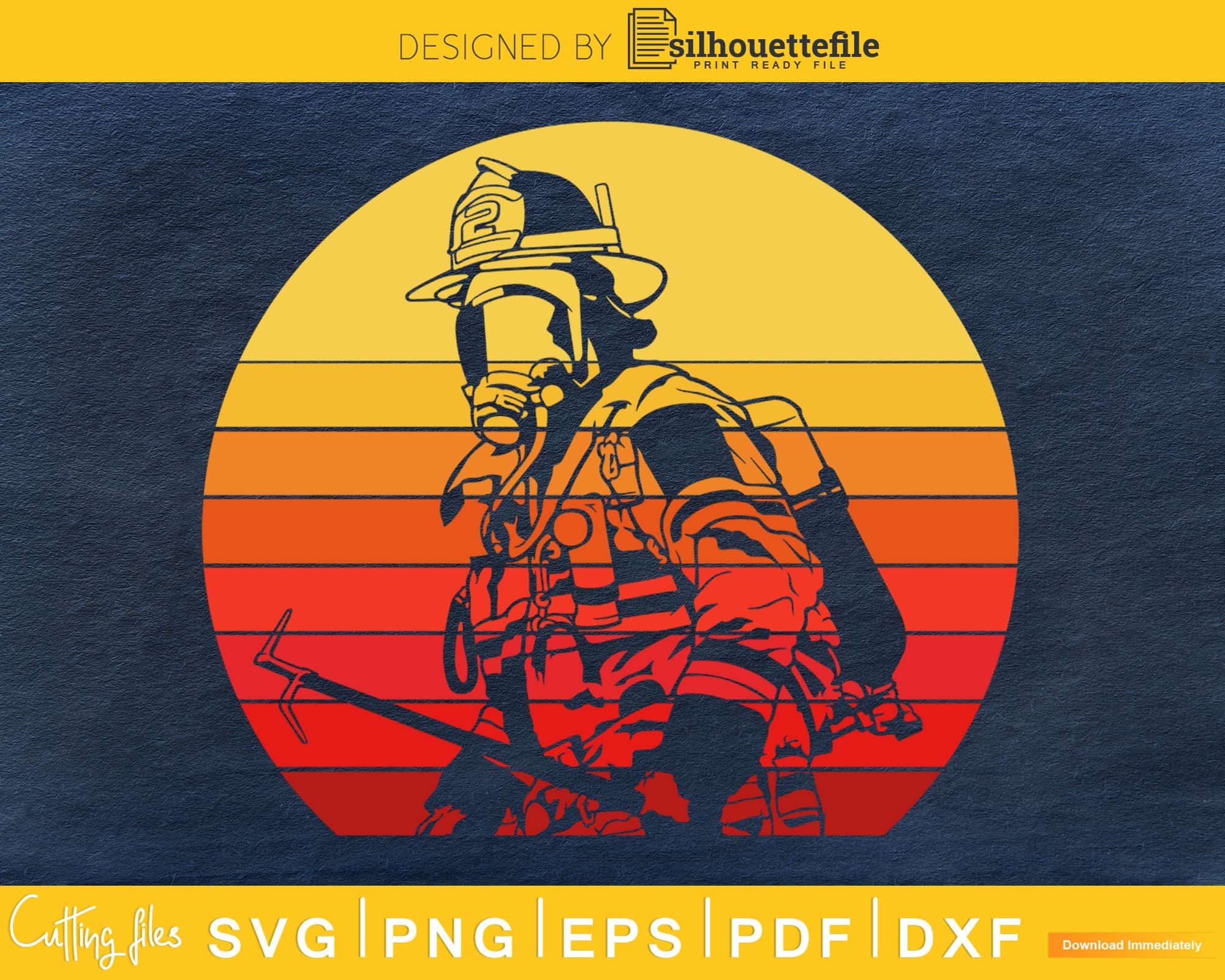 Vintage retro style Wild land Firefighter svg cricut cut | SilhouetteFile