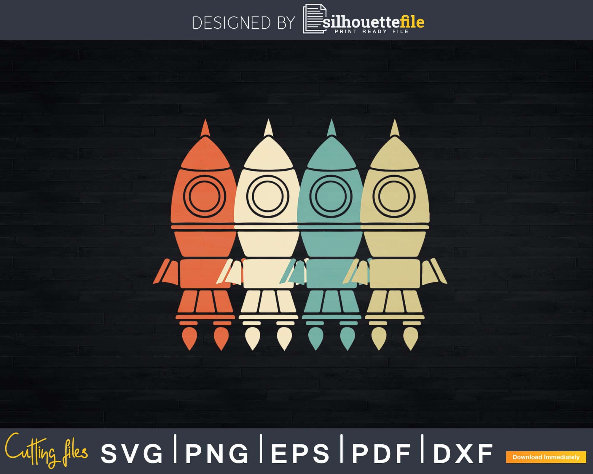 Vintage Rocket Scientist Aerospace Engineering Svg Png | Silhouettefile