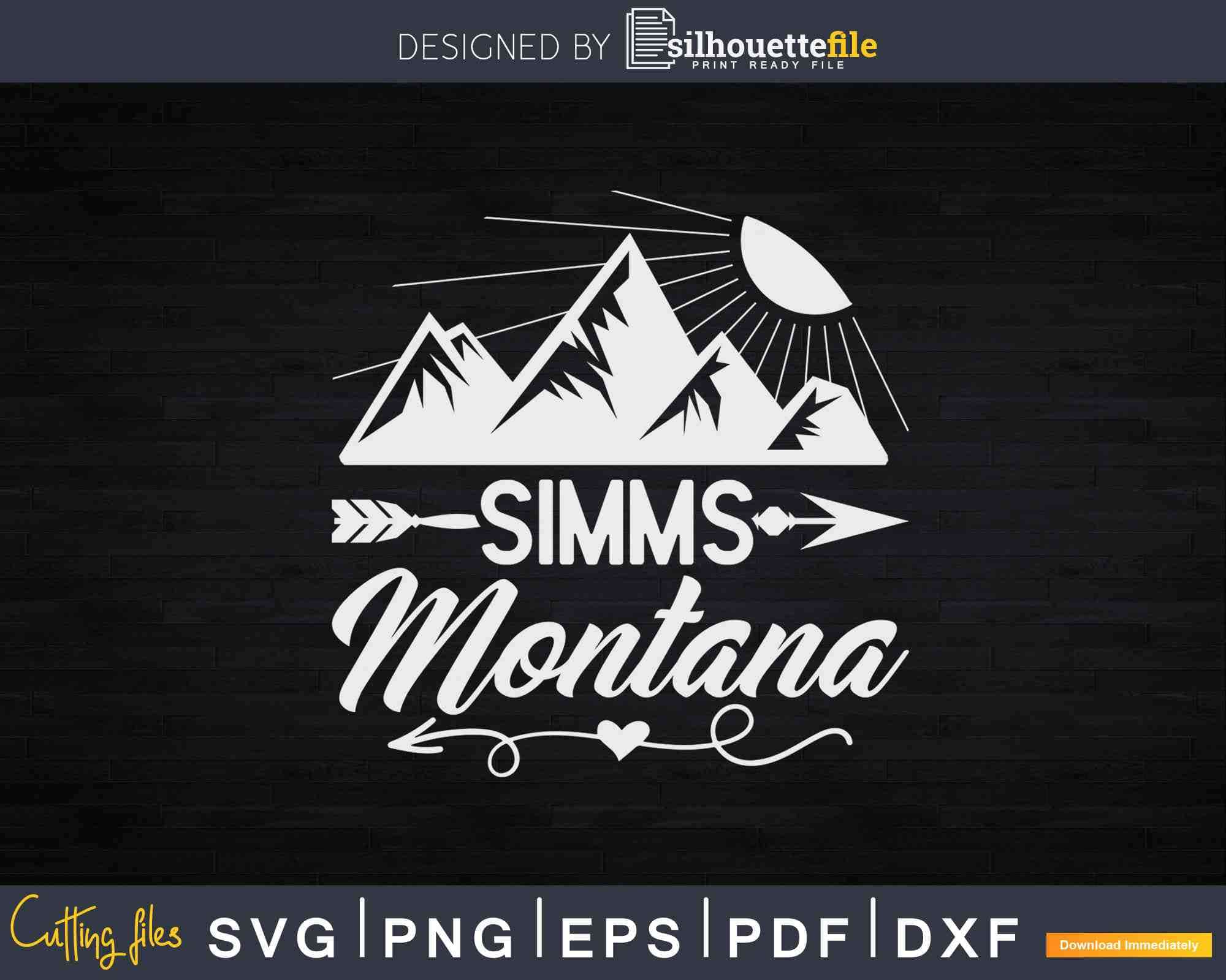 Vintage Simms Montana Mountain Hiking Svg Dxf Cut Files | Silhouettefile