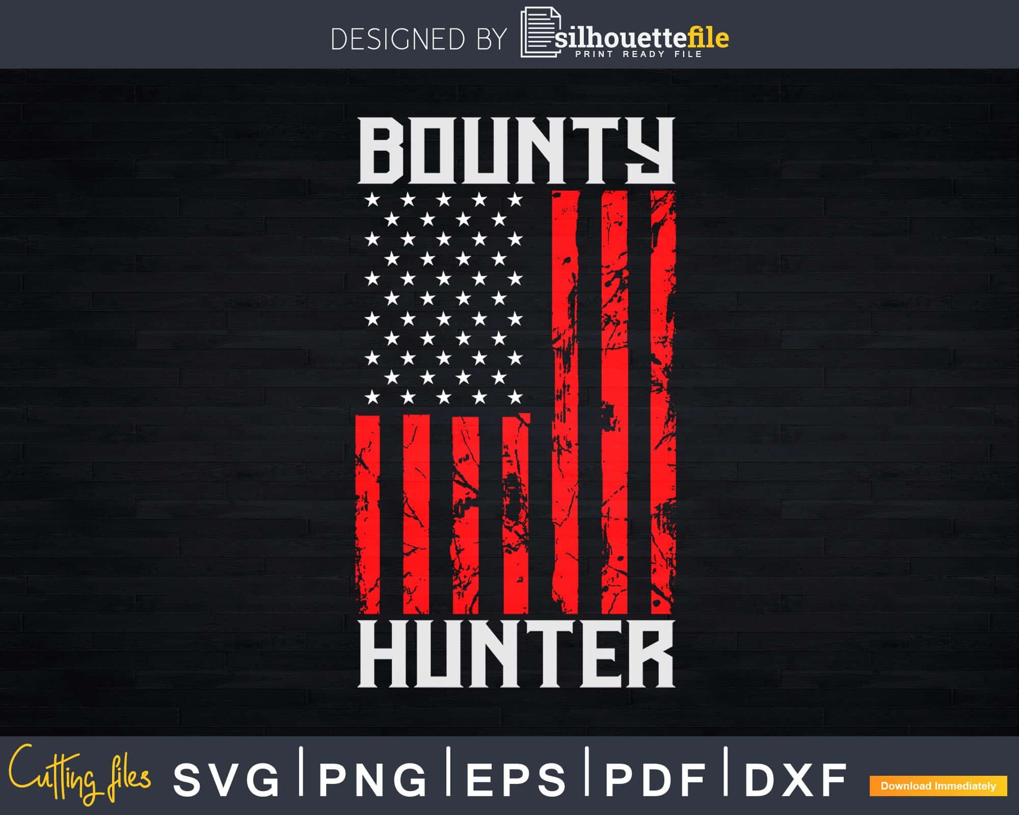 Vintage Stars And Stripes Usa Flag Bounty Hunter Svg Dxf File ...