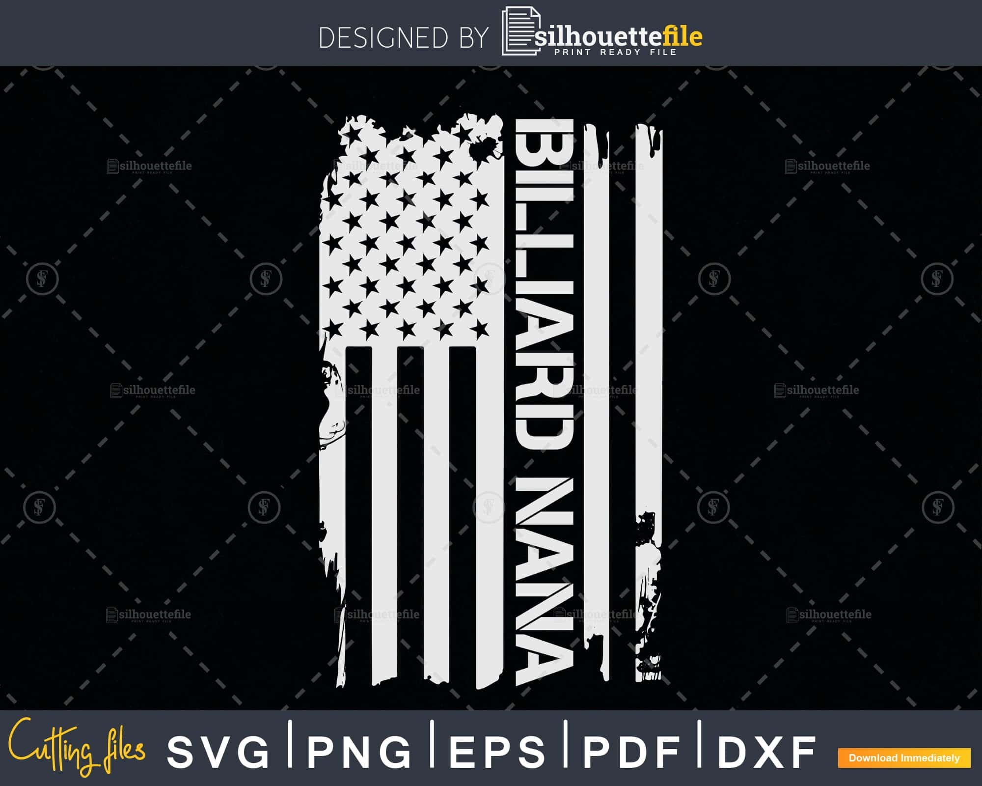 Vintage American Flag Proud Pool Billiard Nana Svg Cricut File ...