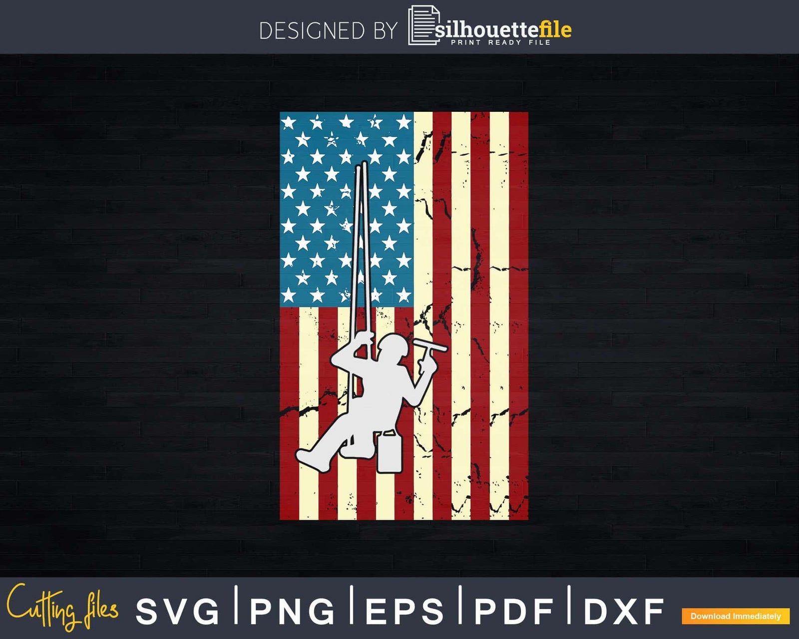 Window Cleaner US Flags Funny Cleaning Shirt Svg Png Files | Silhouettefile