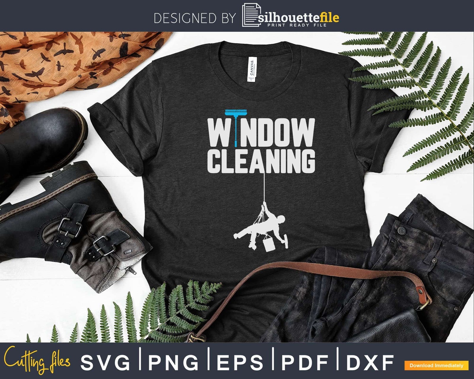 Window Cleaning Funny Cleaner Png Dxf Svg Files For Cricut | Silhouettefile