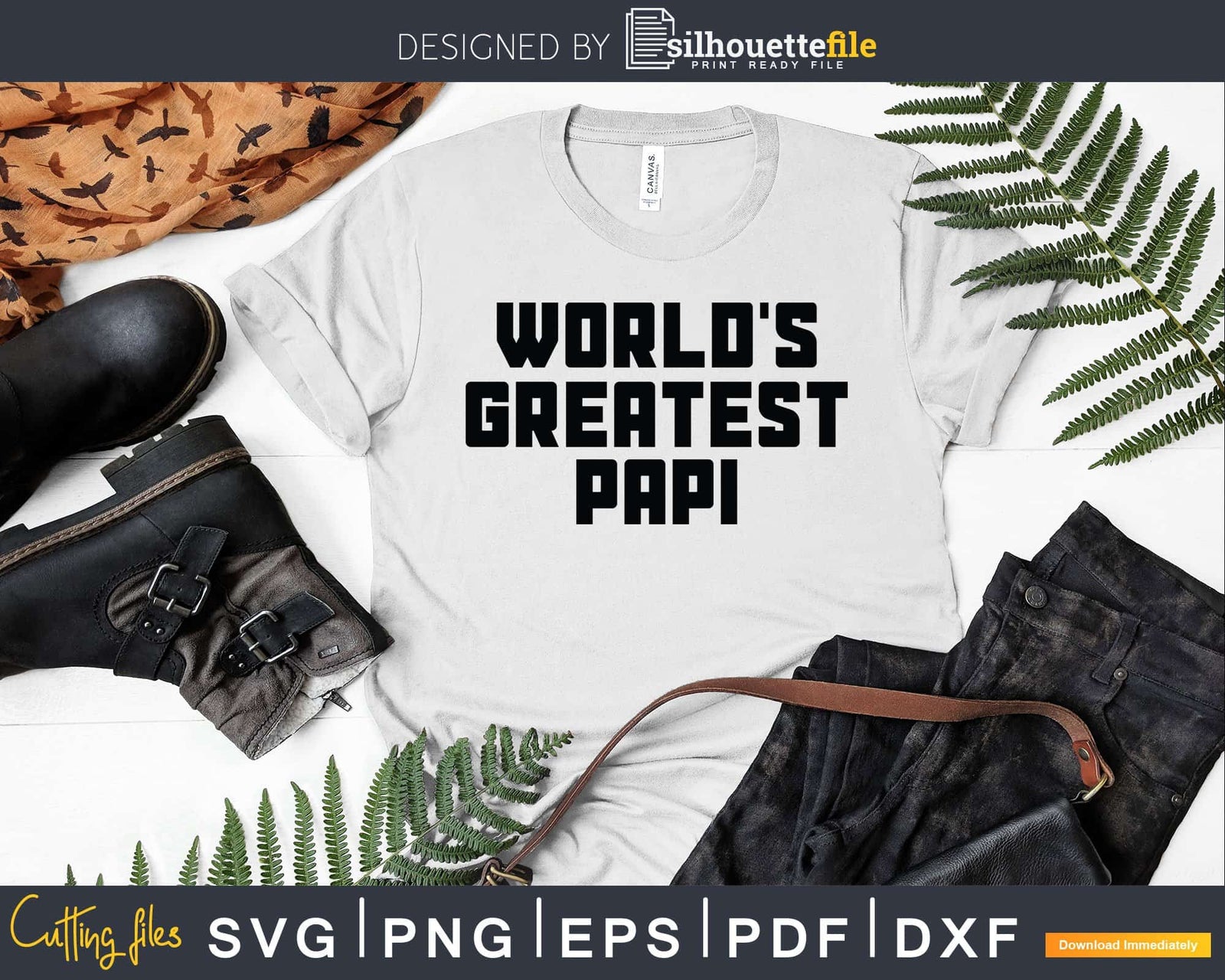 World’s Greatest Papi Svg Dxf Png Cricut Files | Silhouettefile