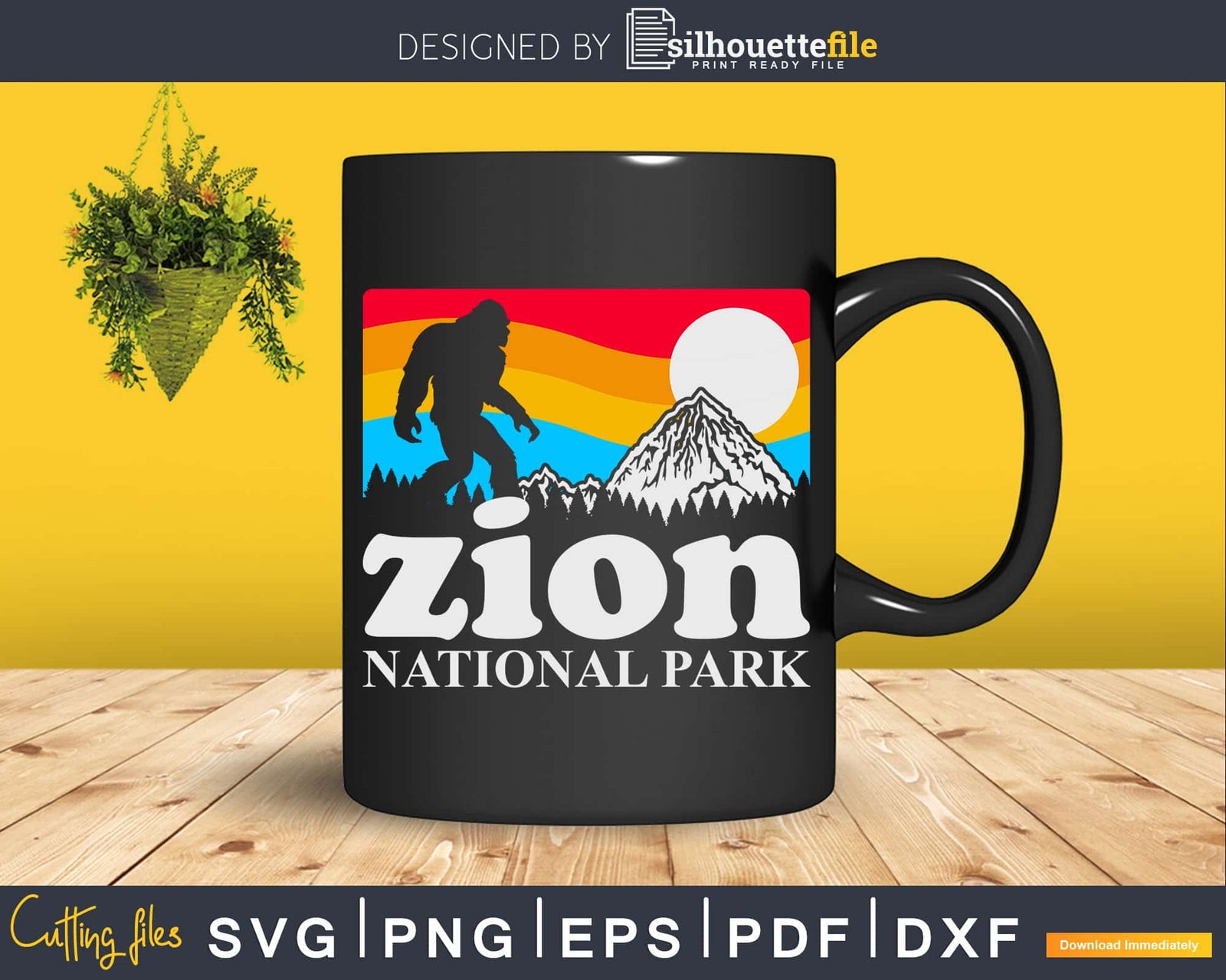 Zion National Park Utah Bigfoot Mountains Svg Shirt Designs ...